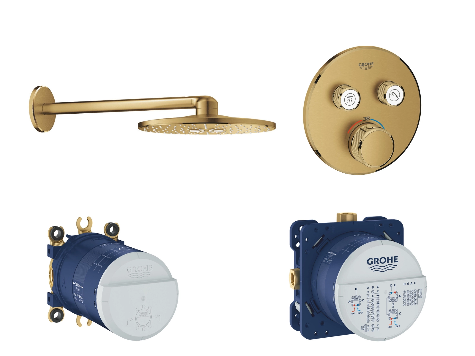 Zestaw prysznicowy Grohe SmartControl 4w1 29119GN0 z deszczownicą ...