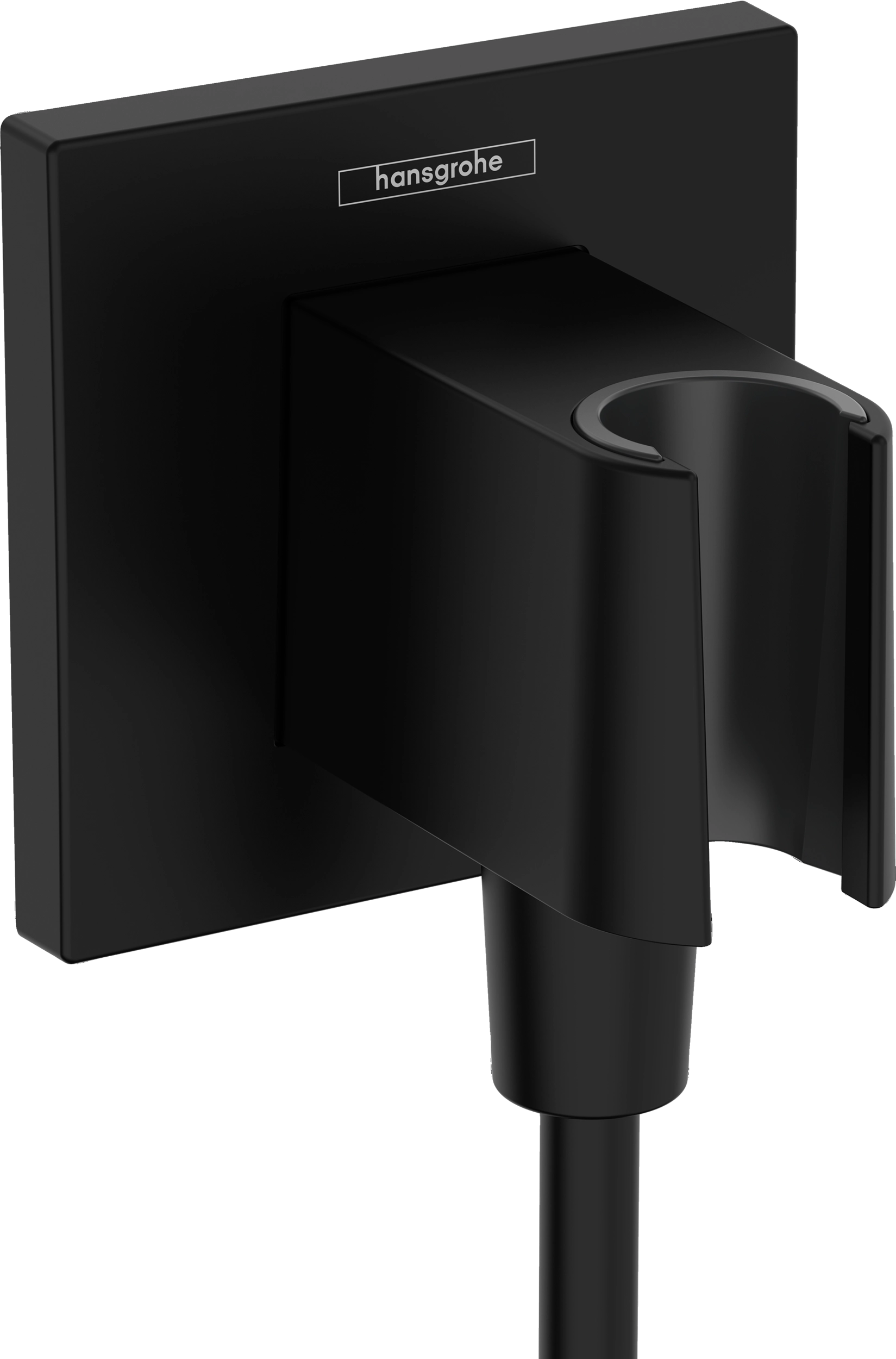 Hansgrohe FixFit E Przyłącze węża z uchwytem prysznicowym Czarny Matowy ...