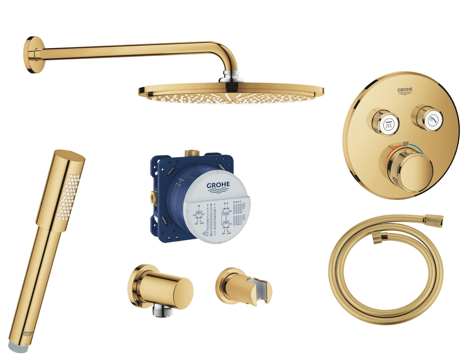 Zestaw prysznicowy Grohe SmartControl 7w1 29119GL0 z deszczownicą ...