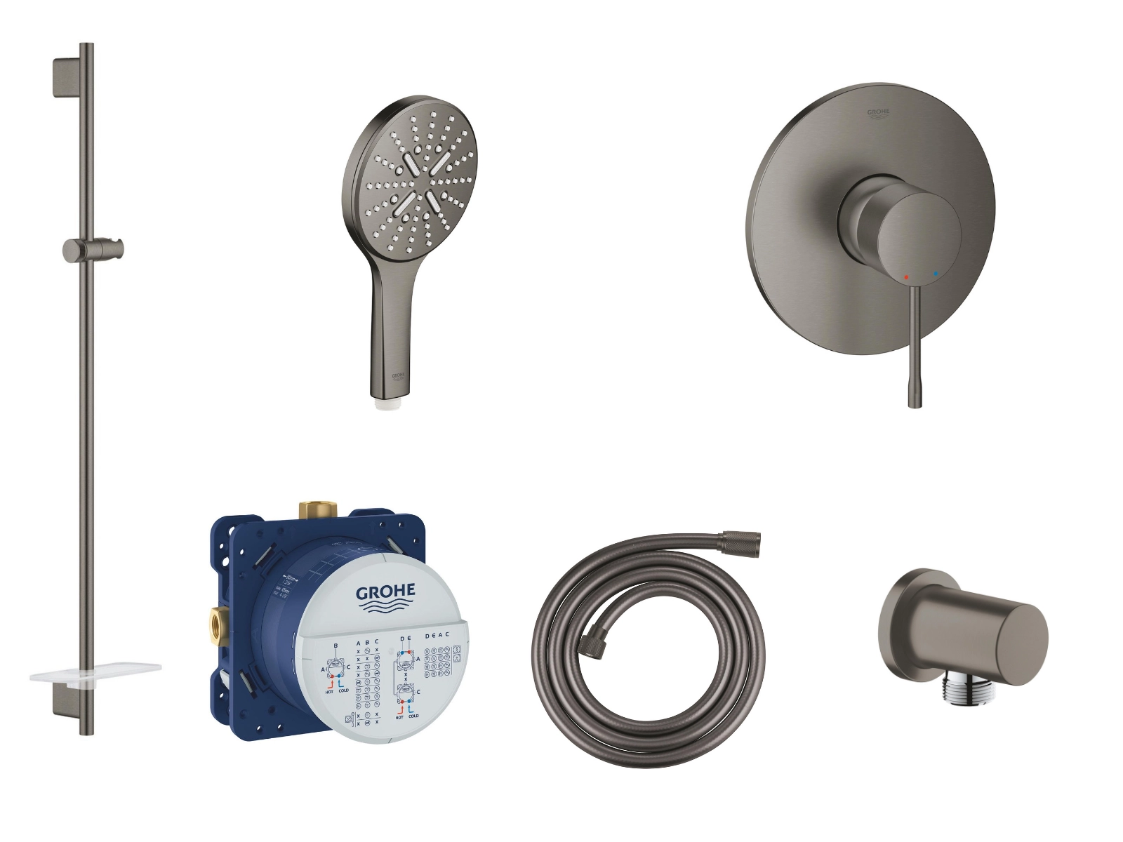 Zestaw prysznicowy Grohe Essence 6w1 24057AL1 z drążkiem prysznicowym ...