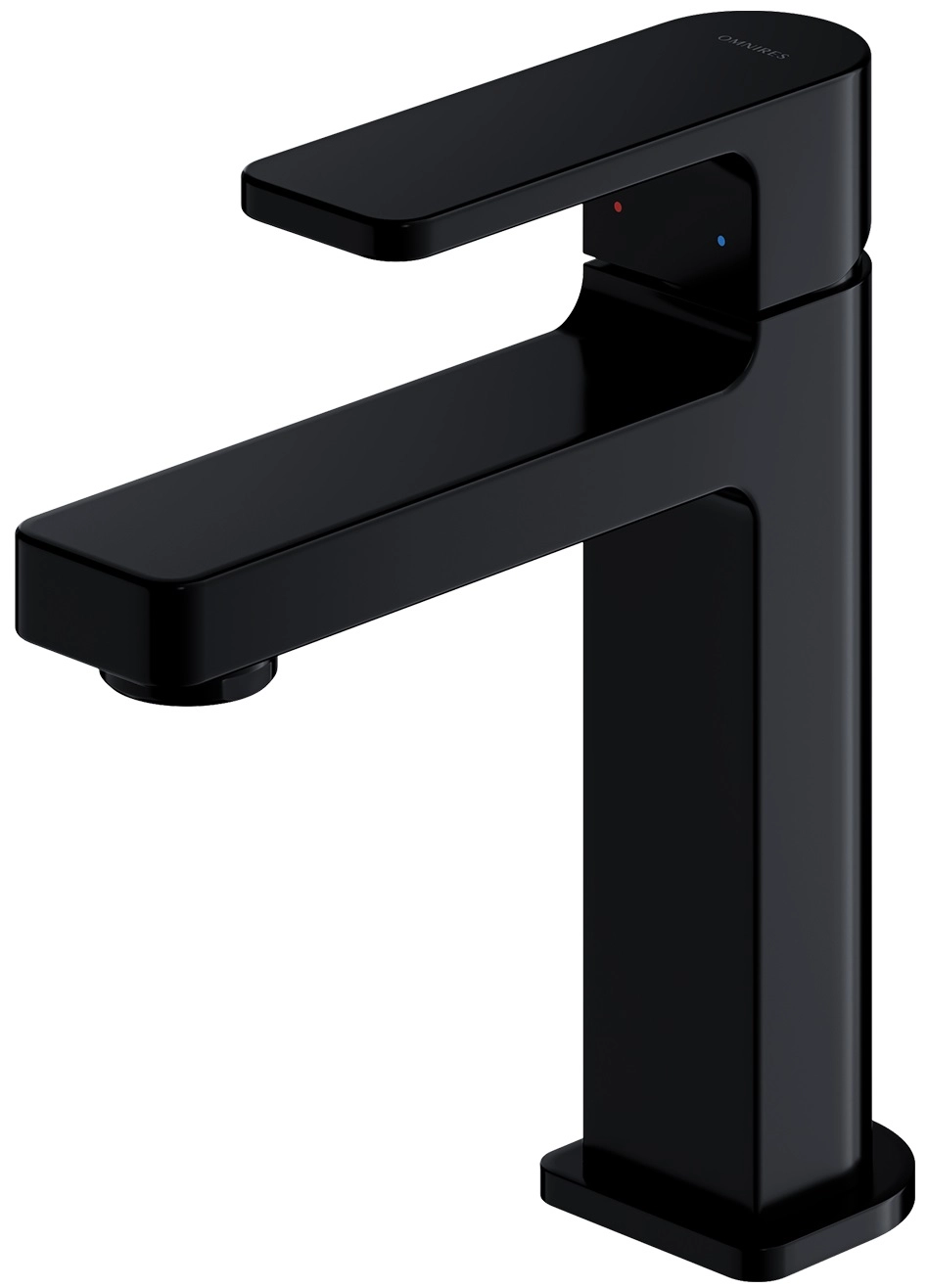 Omnires Baretti bateria umywalkowa stojąca czarny mat BA7810BL | Banyo.pl