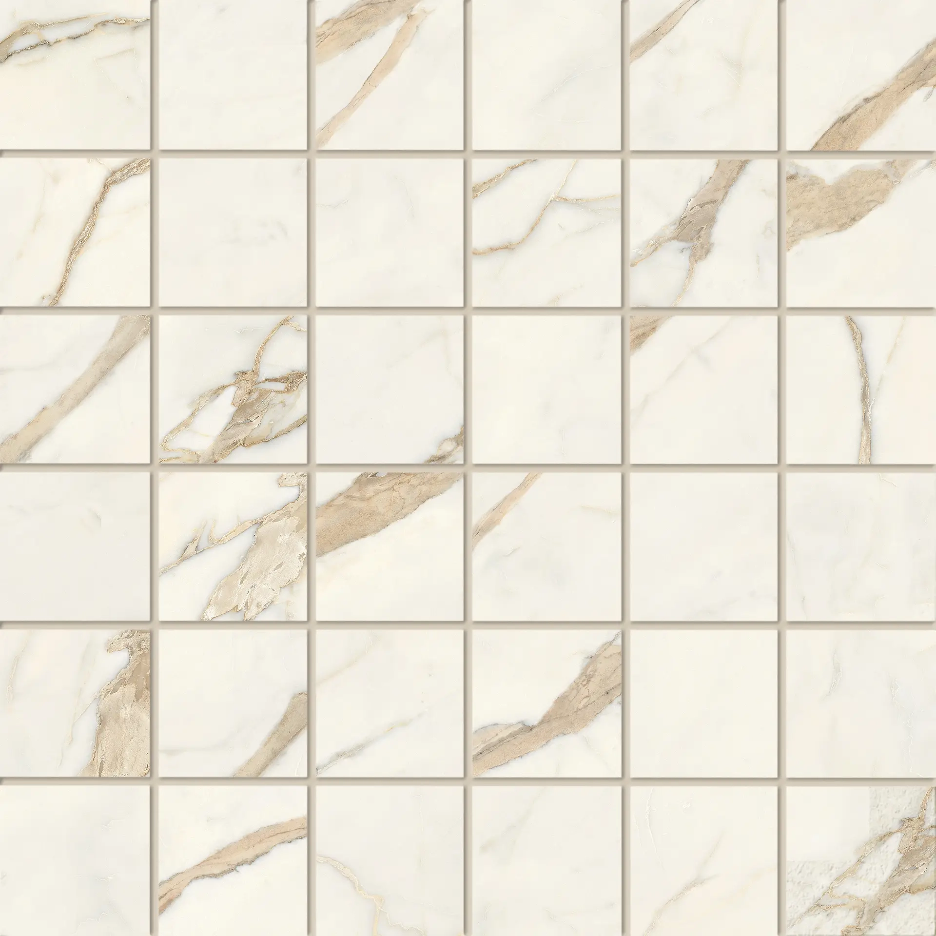 Italgraniti Marble Touch Calacatta Extra Mosaico Satyna 30 x 30 cm - mozaika gresowa MT013MA ...